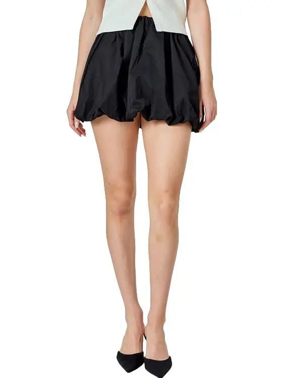 Endless Rose Bubble Hem Miniskirt - Black