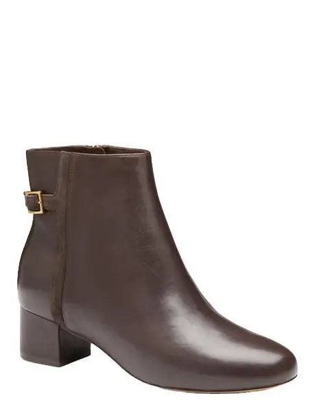Johnston & Murphy Sienna Belted Bootie - Dark Brown Nappa Leather