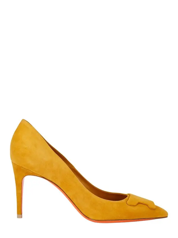Santoni Suede Sibille Heeled Pumps 85 - Yellow