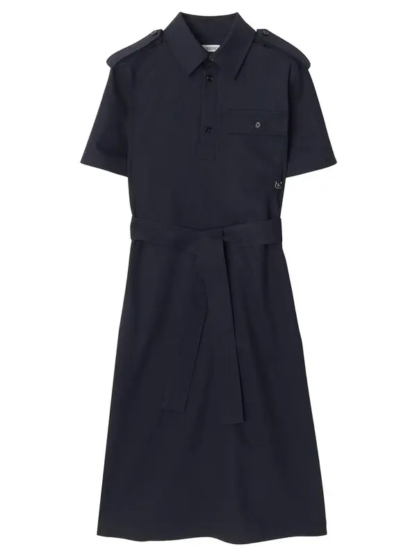 Burberry Wool Mini Shirt Dress - Navy
