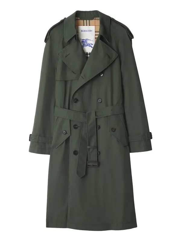 Burberry Gabardine Trench Coat - Green