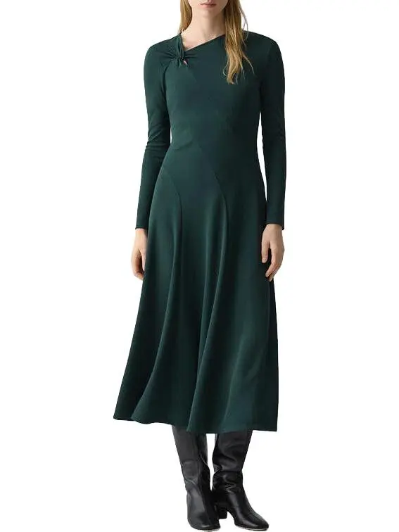 Theory Long Sleeve A-line Midi Dress - Viridian