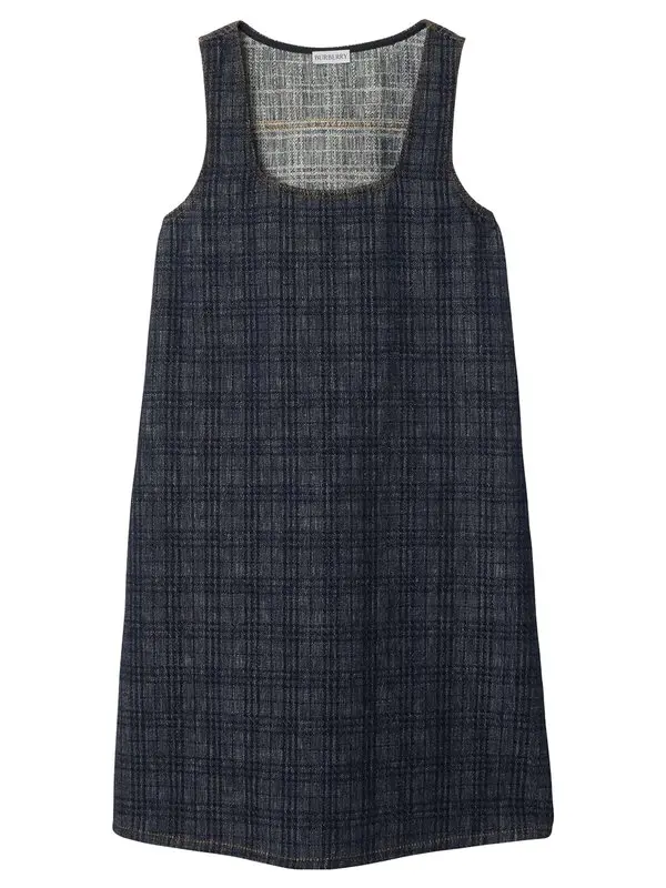 Burberry Denim Check Mini Dress - Navy