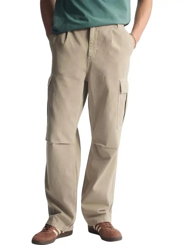 Brooklyn Industries Loose Fit Pleated Cargo Pants - Winter Twig