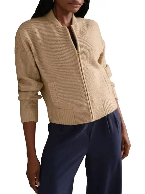 RHONE Westside Zip Cardigan - Camel Tan