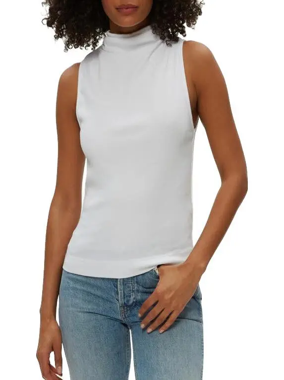 Michael Stars Chiara Mock Neck Rib Tank - White
