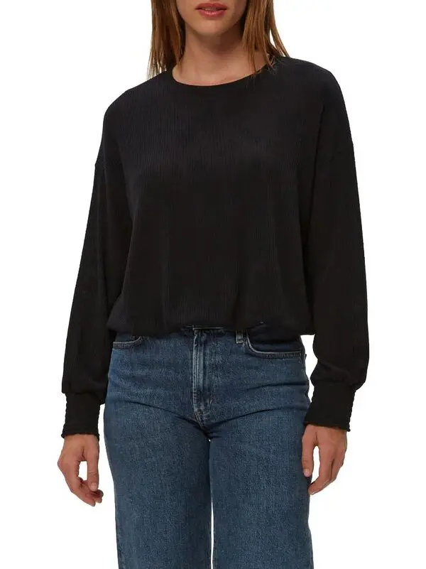 Michael Stars Tia Ribbed Sweater - Black