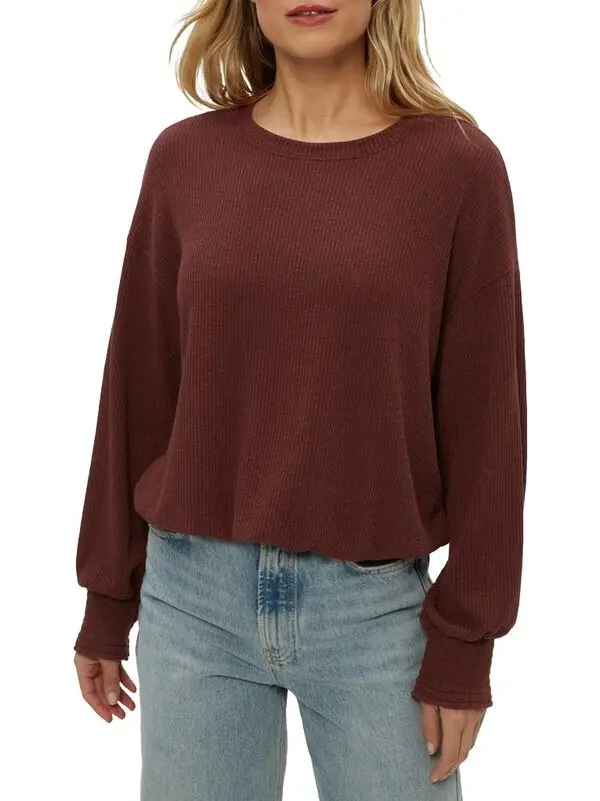 Michael Stars Tia Ribbed Sweater - Espresso