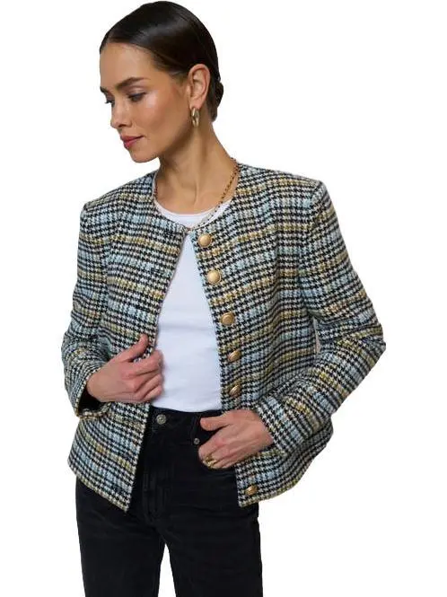 Central Park West Herringbone Jacket - Houndstooth