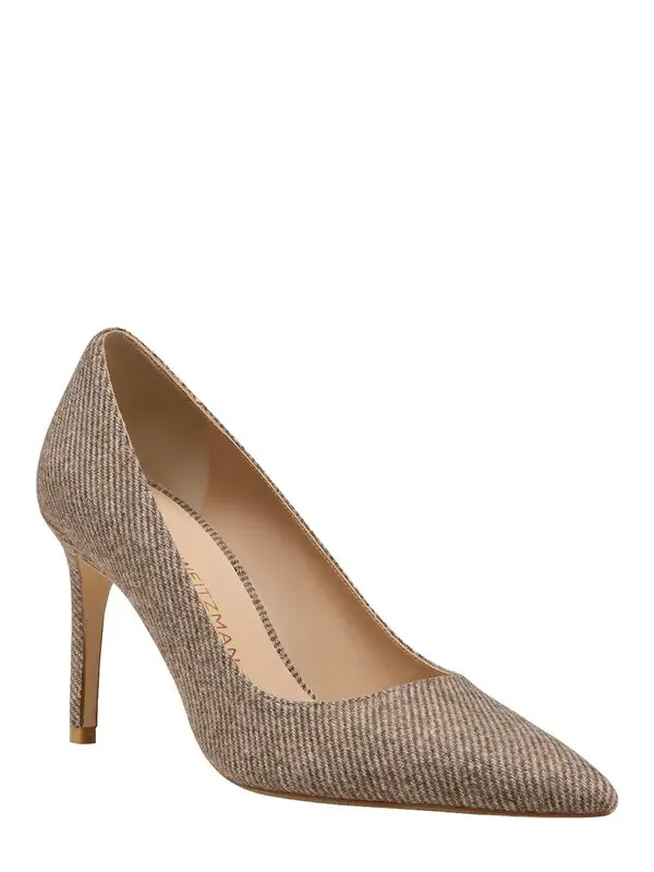 STUART WEITZMAN Power 85 Pointed Toe Pumps - Taupe