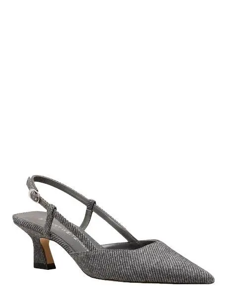 STUART WEITZMAN Vinnie 50 Slingback Pumps - Black/white.