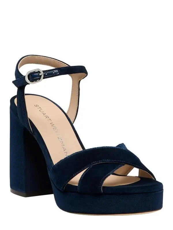 STUART WEITZMAN Dayna Platform Sandal - Navy Blue