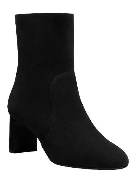 STUART WEITZMAN Babette 60 Leather Bootie - Black Suede