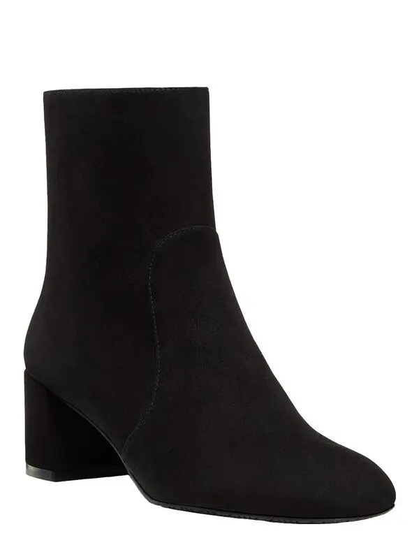 STUART WEITZMAN Maeva Zip Bootie - Black Seude