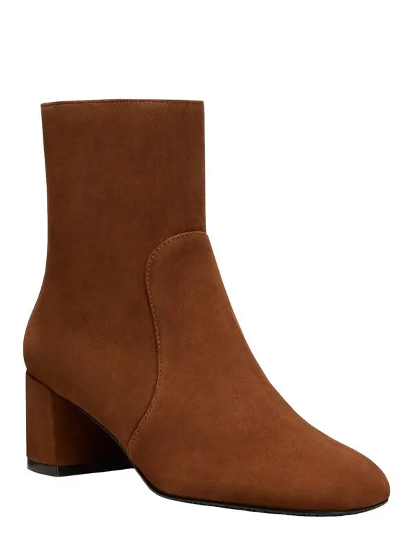 STUART WEITZMAN Maeva Zip Bootie - Deep Coffee