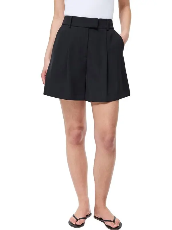 French Connection Wide Leg Suiting Shorts - Black
