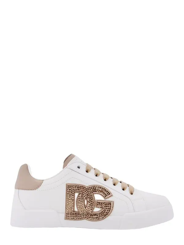 Dolce & Gabbana Portofino Light Strobel Leather Low-top Sneakers - White