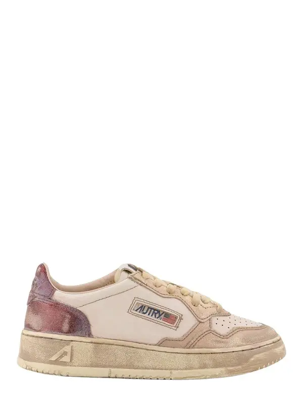 AUTRY Super Vintage Low-top Leather Sneakers - Beige