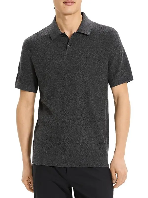 Theory Soris Sweater Polo - Charcoal Melange