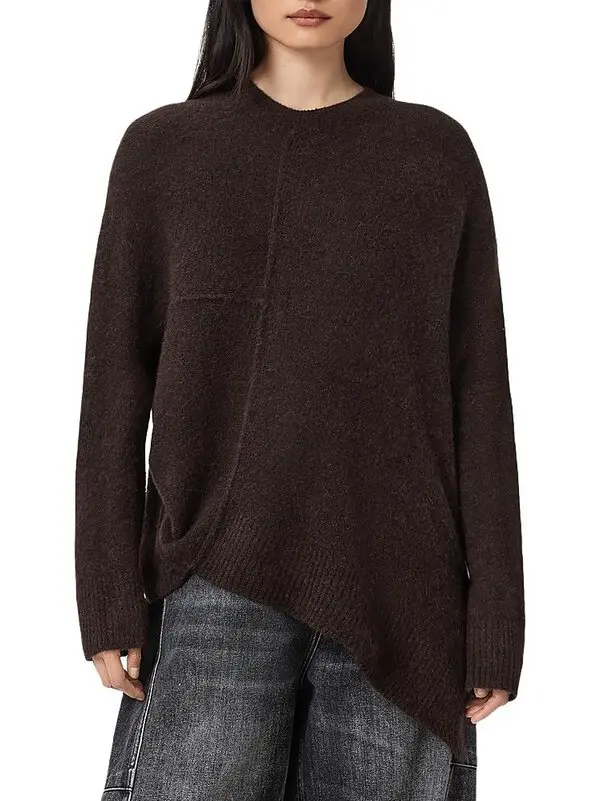 ALLSAINTS Lock Crewneck Top - Oxblood Red