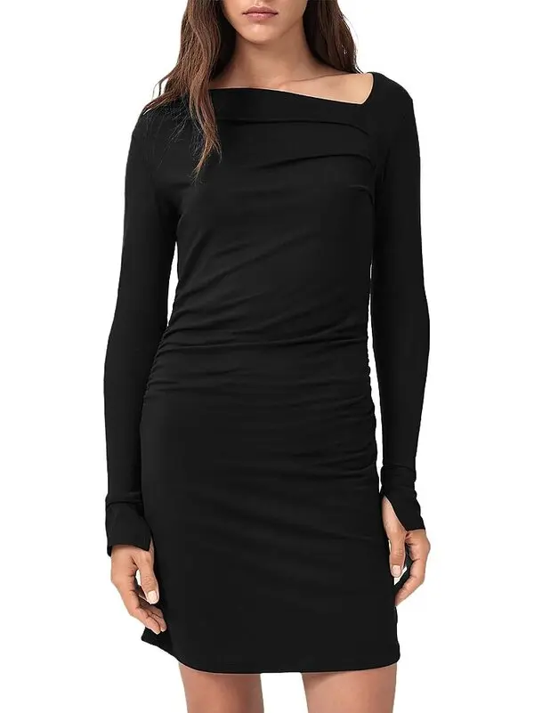 ALLSAINTS Seyma Asymmetric Mini Dress - Black