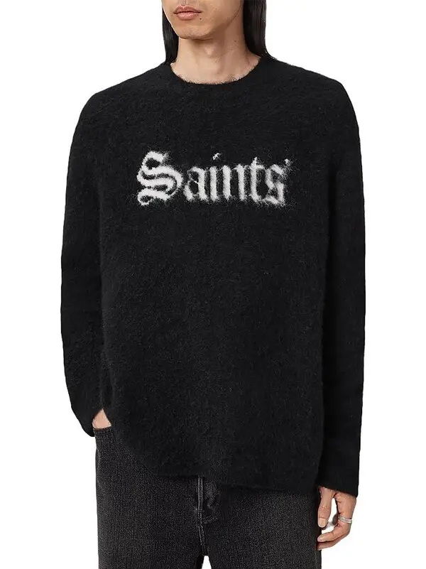ALLSAINTS Saints Crew Sweater - Black/chalk
