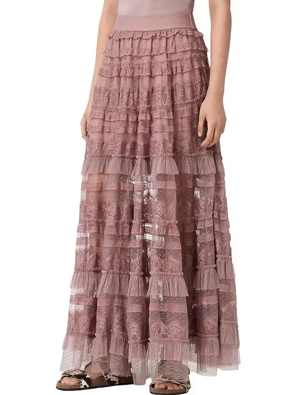ALLSAINTS Arlea Tulle Maxi Skirt - Dusty Lilac
