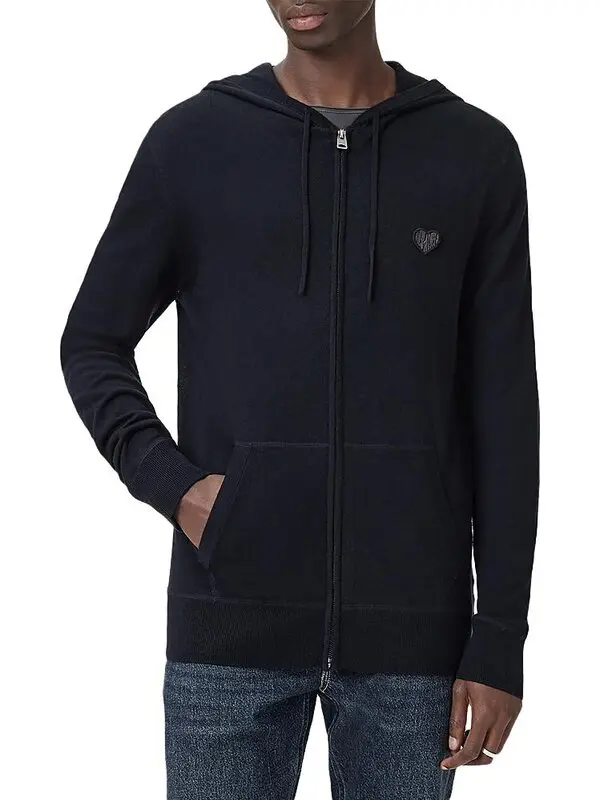 ALLSAINTS Lover Merino Zip Hoody - Ink Navy Blue