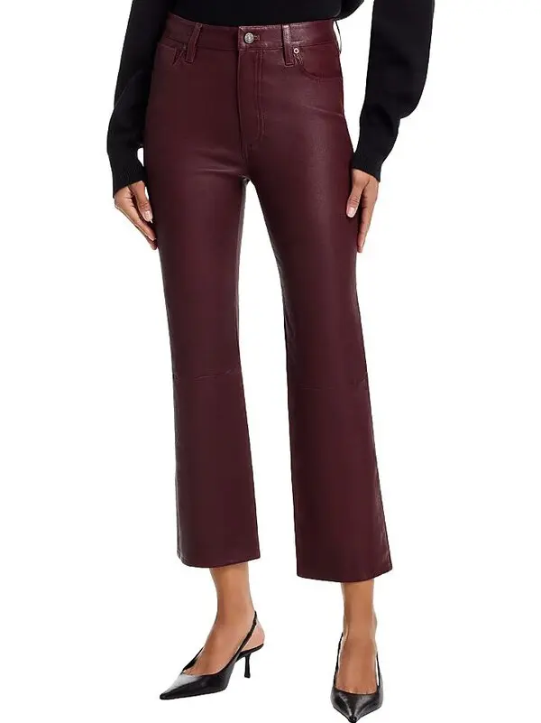 FRAME The Leather Reboot Crop Jeans - Oxblood