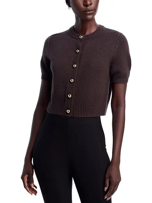 TOCCIN Pippa Short Sleeve Cardigan - Espresso