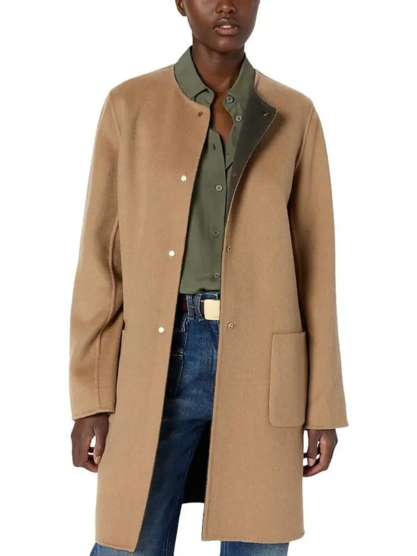 Gerard Darel Mylene Wool Coat - Khaki Green