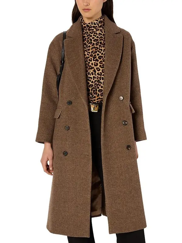 Gerard Darel Mady Wool Blend Coat - Brown
