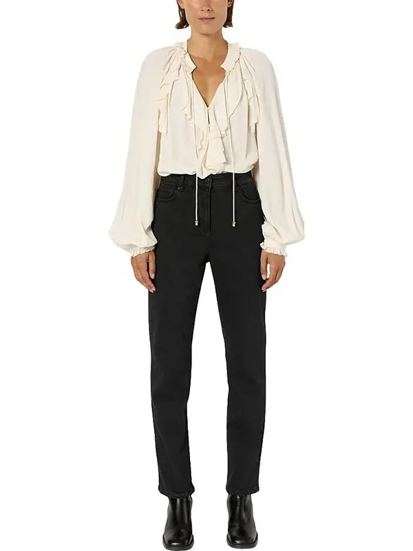 Gerard Darel Carmen High Rise Straight Leg Jeans - Black