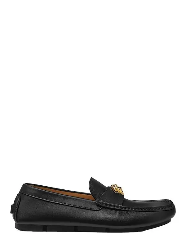 Versace Leather Loafers - Black