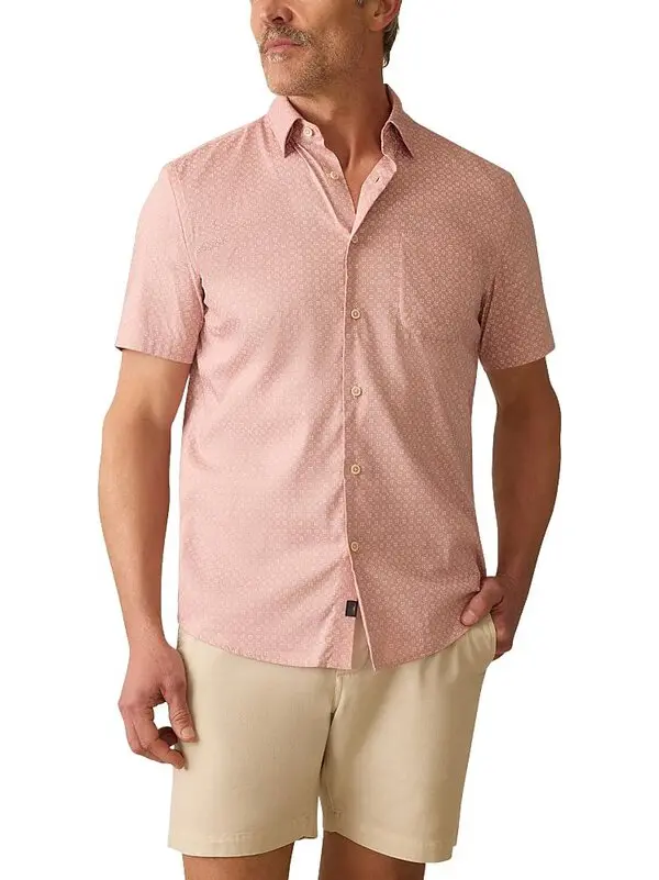 Faherty Brand Movement Monterey Printed Shirt - Mauve Blossom Geo