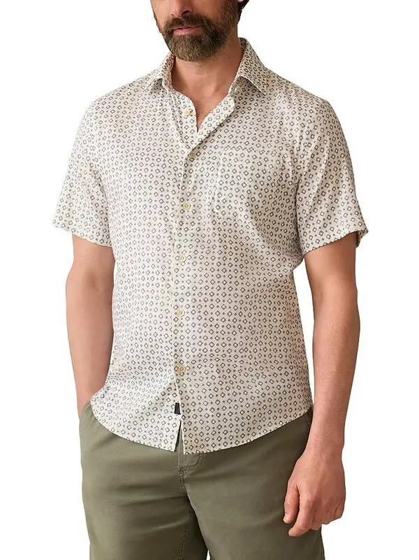 Faherty Brand Movement Monterey Printed Shirt - Stony Beach Diamond