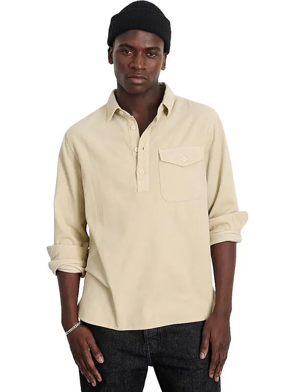 ALEX MILL Carter Popover Shirt - Light Putty