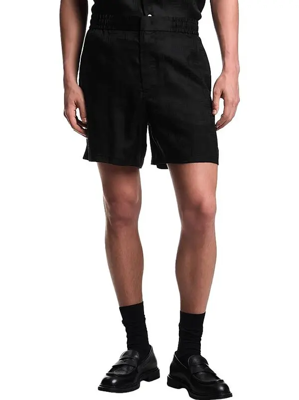 Emporio Armani Jacquard Motif Bermuda Shorts - Solid Black
