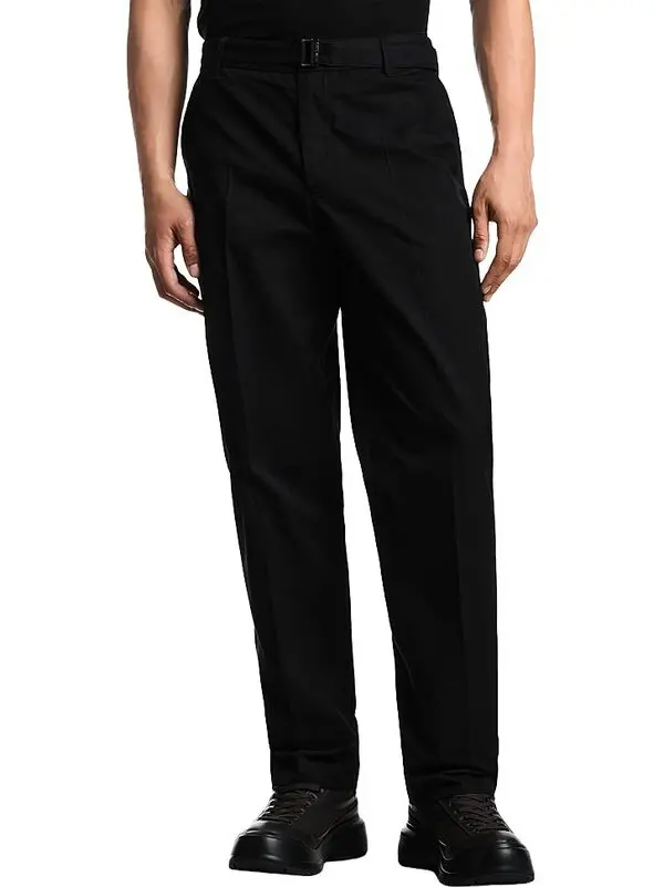 Emporio Armani Trousers With Removable Belt - Solid Black