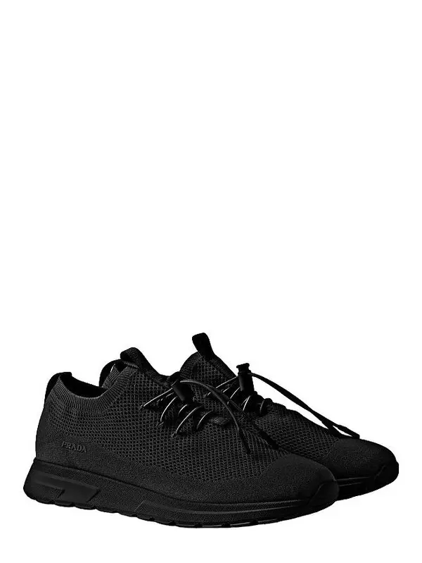 Prada Prax Stretch Knit Sneakers - Black