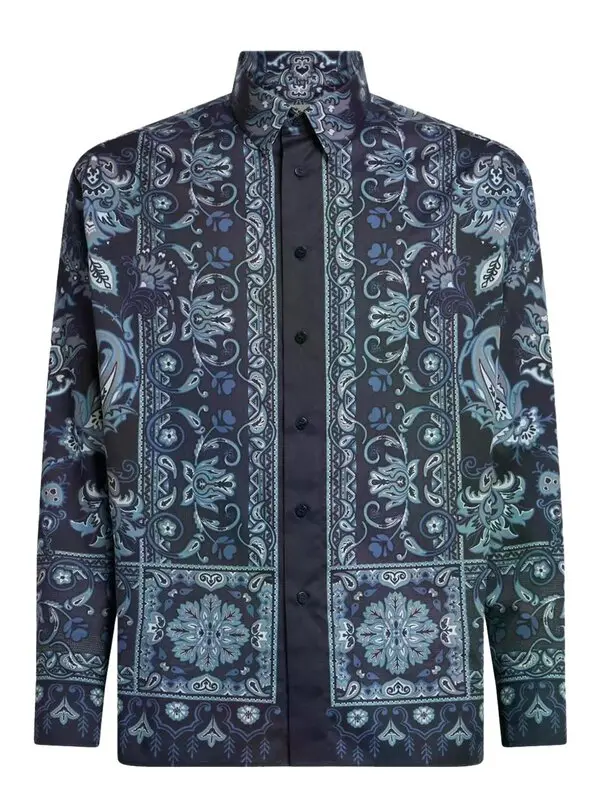 Etro Paisley-print Cotton Shirt - Blue