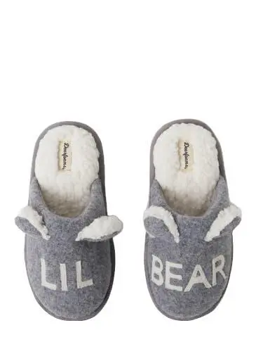 DEARFOAMS Casey Lil Bear Family Scuff Slipper - Light Heather Grey