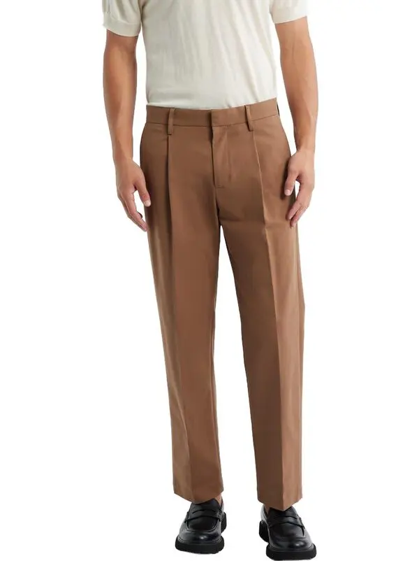OPEN EDIT Straight Leg Pants - Brown Sepia