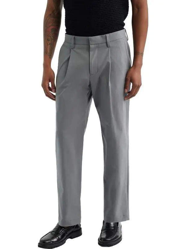 OPEN EDIT Straight Leg Pants - Grey Chromium