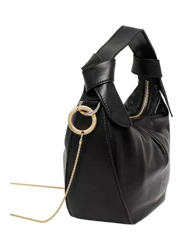 Guess Mini Jolie Knotted Leather Tote - Black