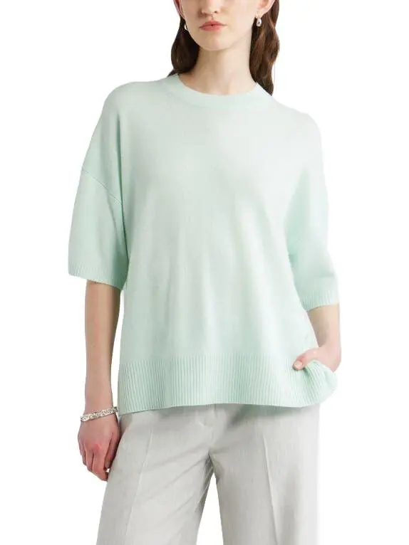 Nordstrom Relaxed Fit Cashmere Sweater - Green Joyful