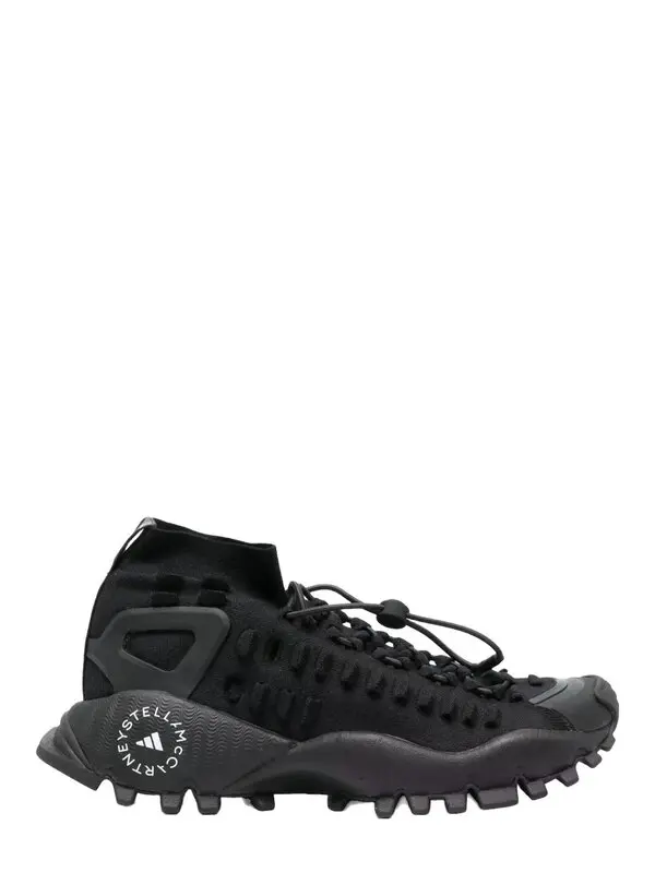 Adidas By Stella McCartney Ridged-sole Lace-up Sneakers - Black