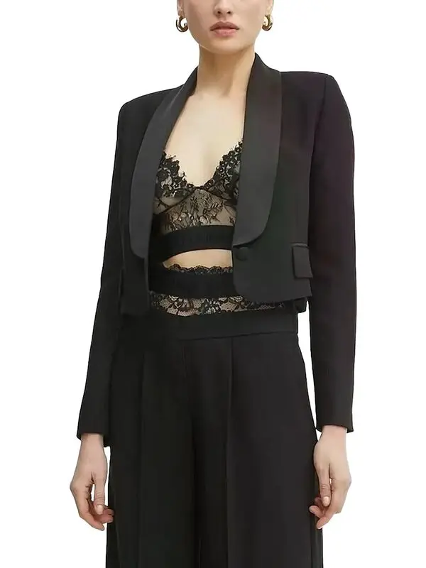 ERMANNO FIRENZE Satin-lapel Jacket - Black