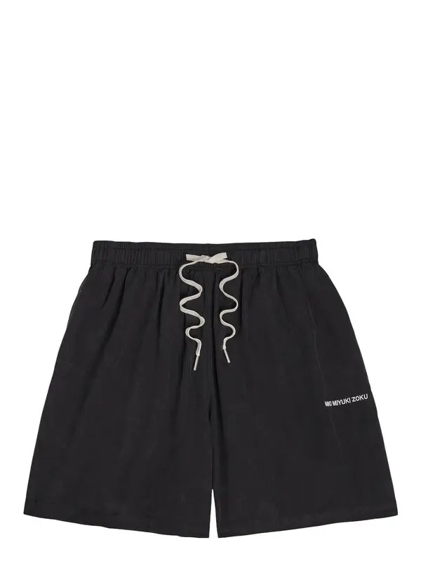 MKI MIYUKI ZOKU Logo-embroidered Woven Shorts - Black