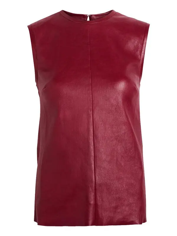 Stouls Miuccia Stretch-leather Top - Dark Red